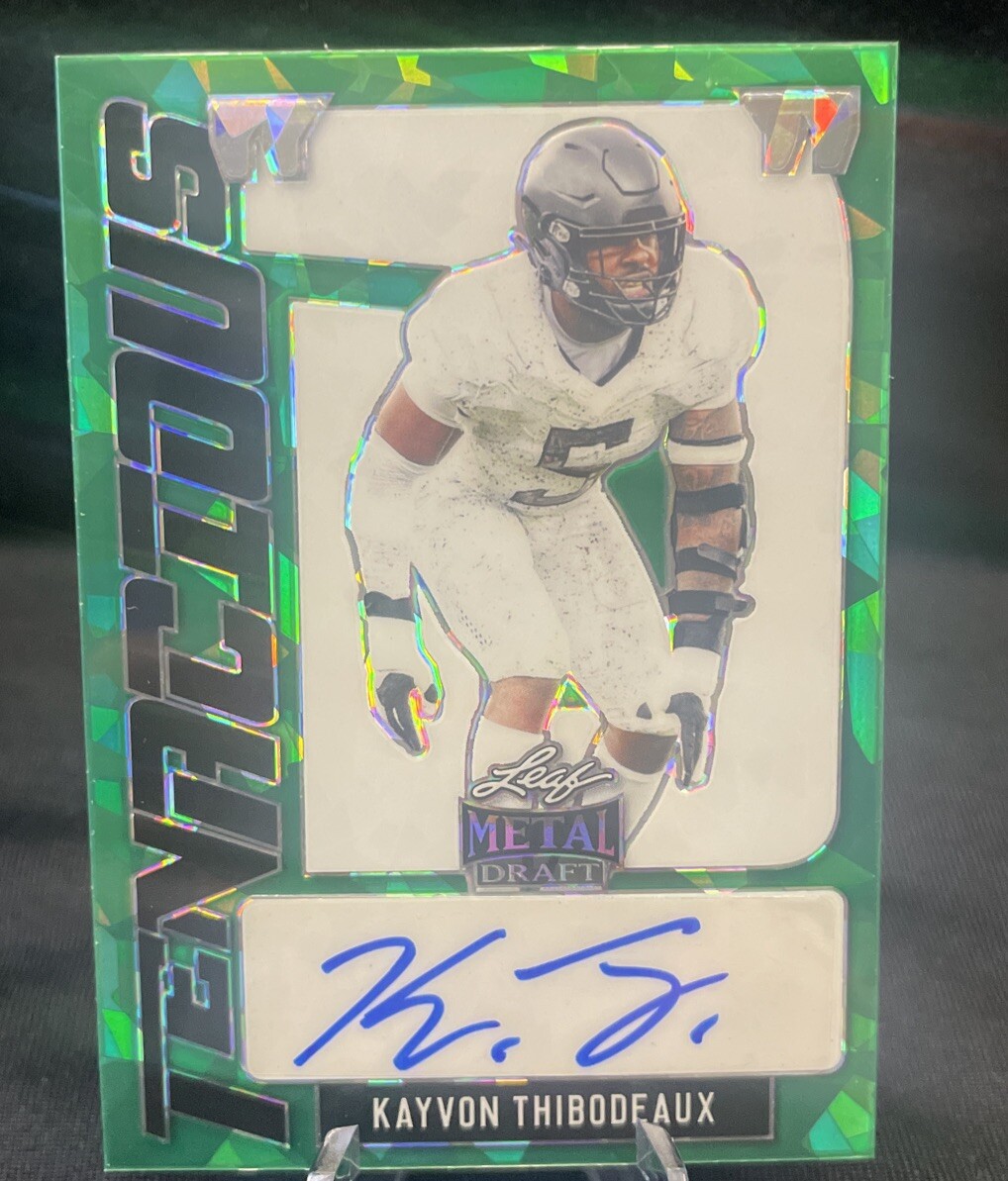 Kayvon Thibodeaux- Leaf Metal Draft Tenacious Green Auto 1/5 Color ...