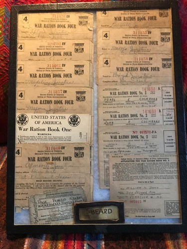 Assorted War Ration Books, World War II. In Case. Book 1, 3, and 4. As ...