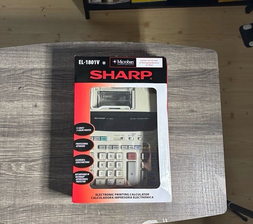 Sharp EL-1801V Portable 12-Digit 2-Color Serial Printing Calculator ...