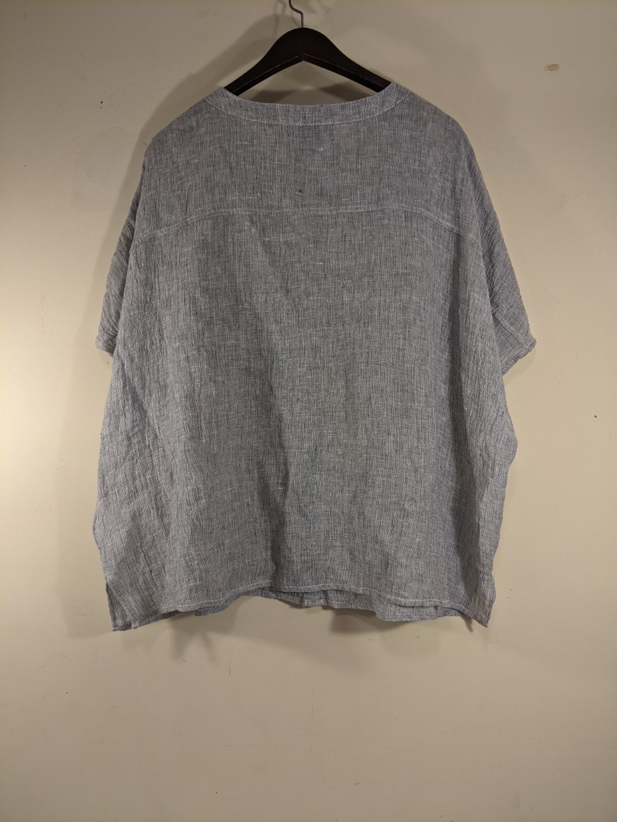 Tahari 100% Linen Blue Gray Grey Button Down Tunic Bl… - Gem