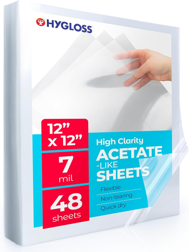 12" X 12" Acetate Paper - 7 Mil Clear Acetate Sheets for Crafts ...