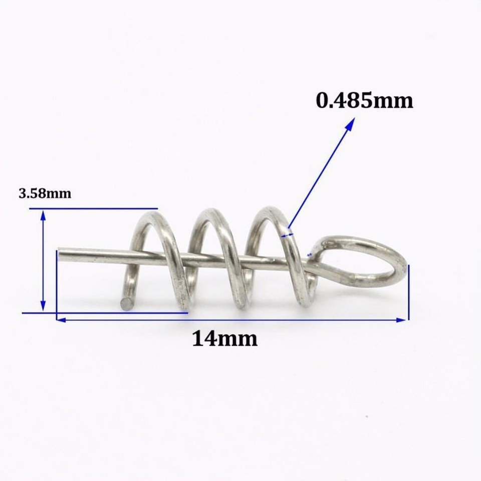 100pcs mixsizes Spring Twist Lock Fishing Hook Centering Lure Z8D6 For ...