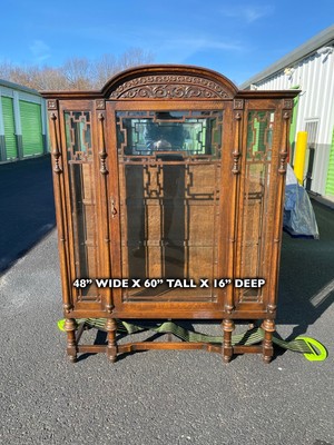 EDWARDIAN ERA BAR CABINET Hutch Curio Cabinet Display Case Vintage ...