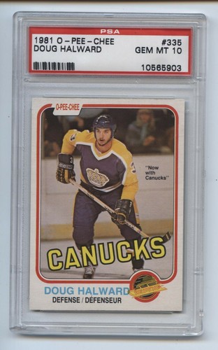 1981 O-PEE-CHEE HOCKEY #335 DOUG HALWARD PSA 10 GEM MINT CANUCKS RARE ...