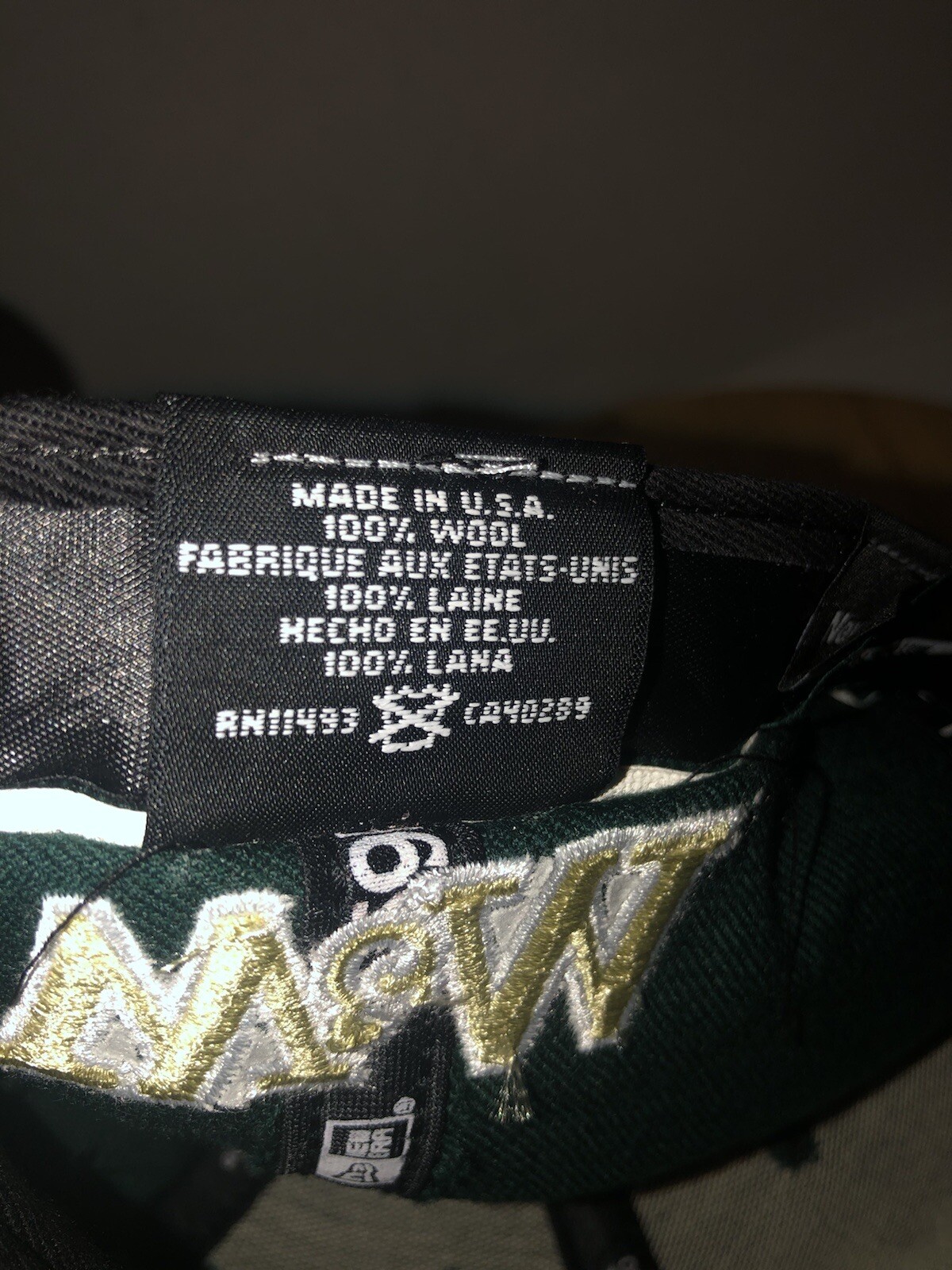 VINTAGE NCAA William & Mary Tribe New Era Script Wool Hat Cap Size 7 ...
