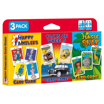 Children's Card Games Jungle Snap, Pairs on Wheels & Happy Families (3 ...