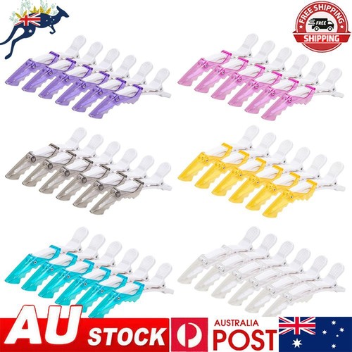 6pcs Clips Barber Non-Slip Plastic Fixation Dual Port Design Styling ...