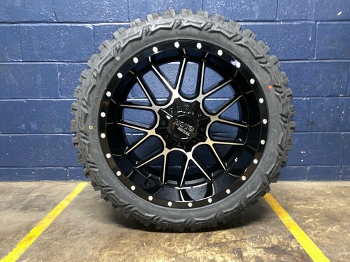 22x10 Moto Metal MO986 Siege Wheels Rims 33" MT Tires 6x135 Ford F150 ...