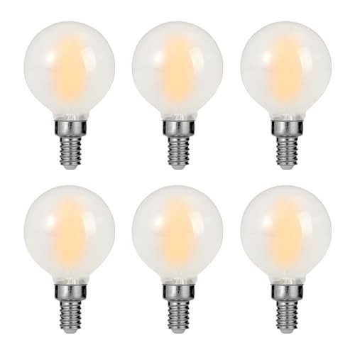 G16.5 E12 LED Globe Light Bulbs, 4W (40W Equivalent) 400 E12 Base Soft ...