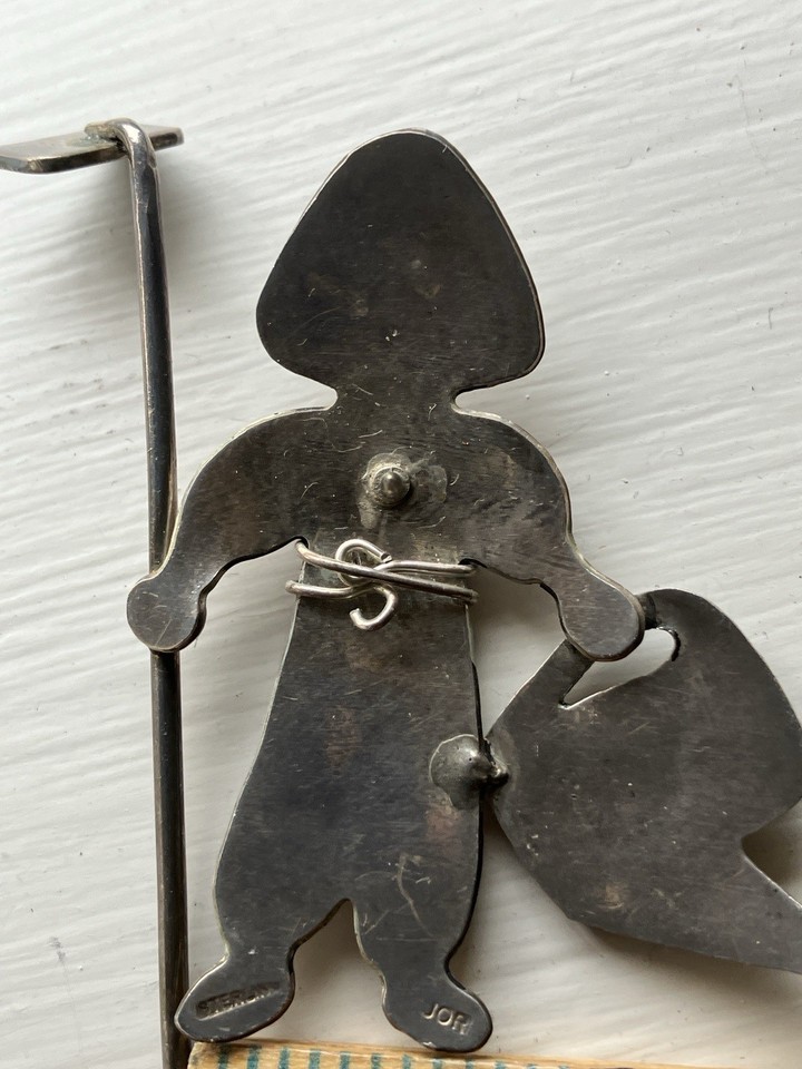 JOR Jon Randahl sterling silver tack Back brooch Gardener WateringCan ...