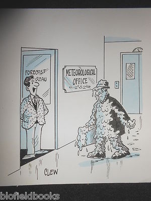 CLIFFORD C LEWIS “CLEW” Original Pen & Ink Cartoon - Weather Forcasters ...