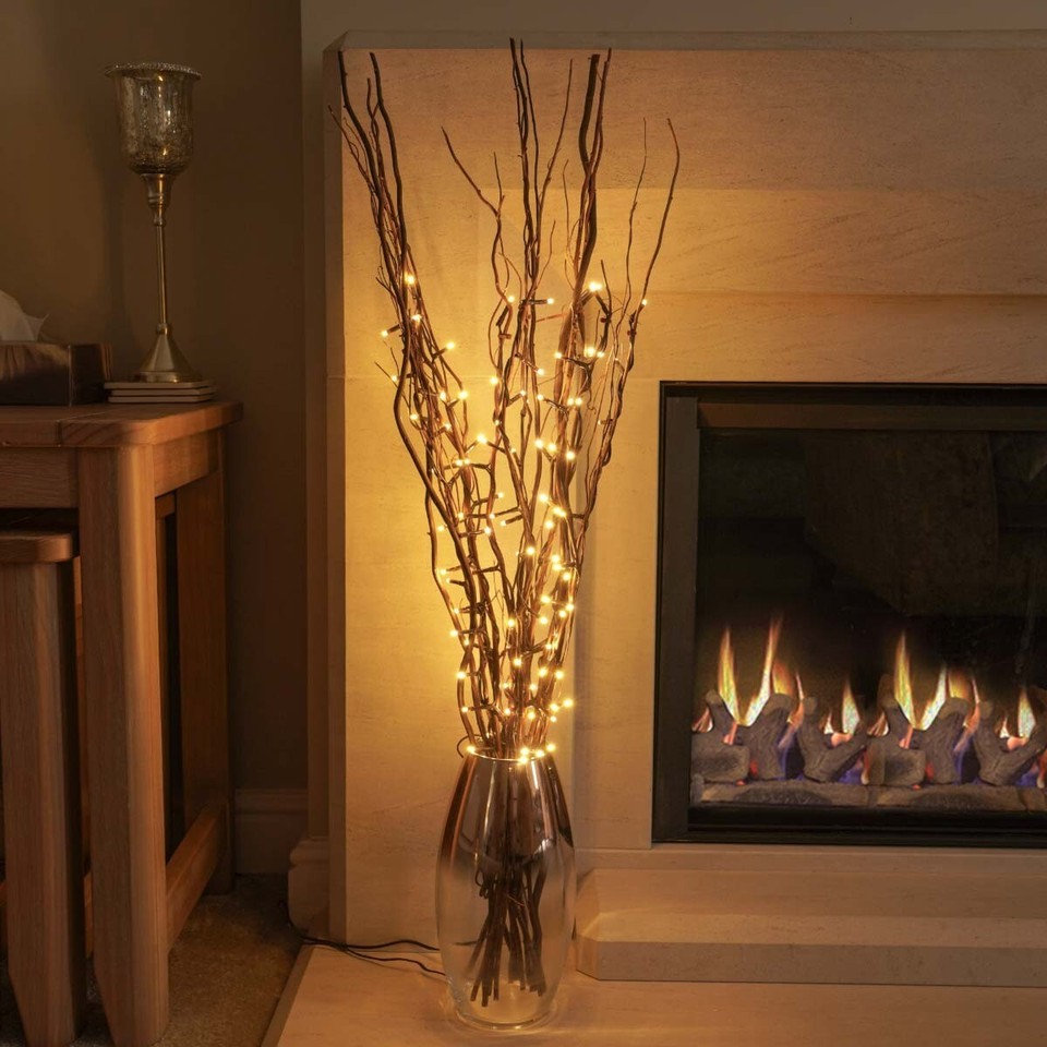 5 PACK | 87cm Mains Plug In LED Twig Branch Decorative Indoor Fairy ...