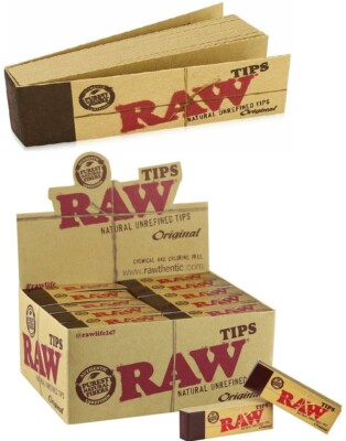 Genuine Raw Tips Rolling Paper Roach Book Filter Original Unbleached ...