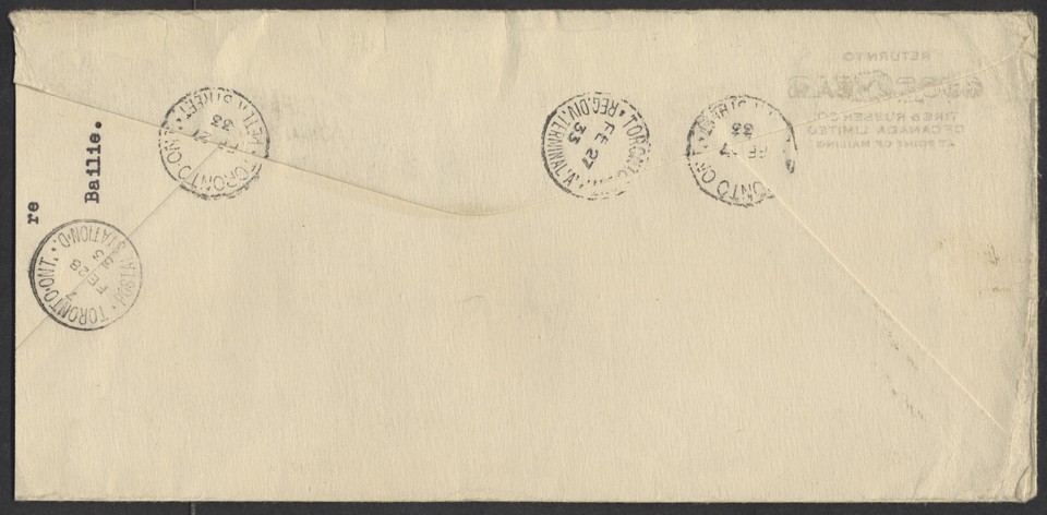 1933 Registered Cover Goodyear Tire Toronto Peter Street Arch Coil Prs ...