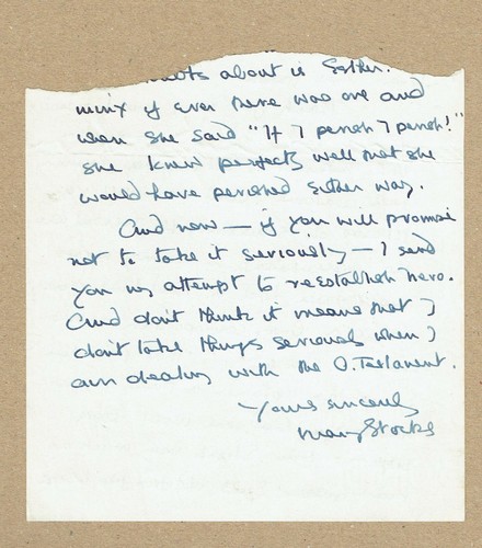 Mary Stocks, women's suffrage campaigner. Original autograph letter ...