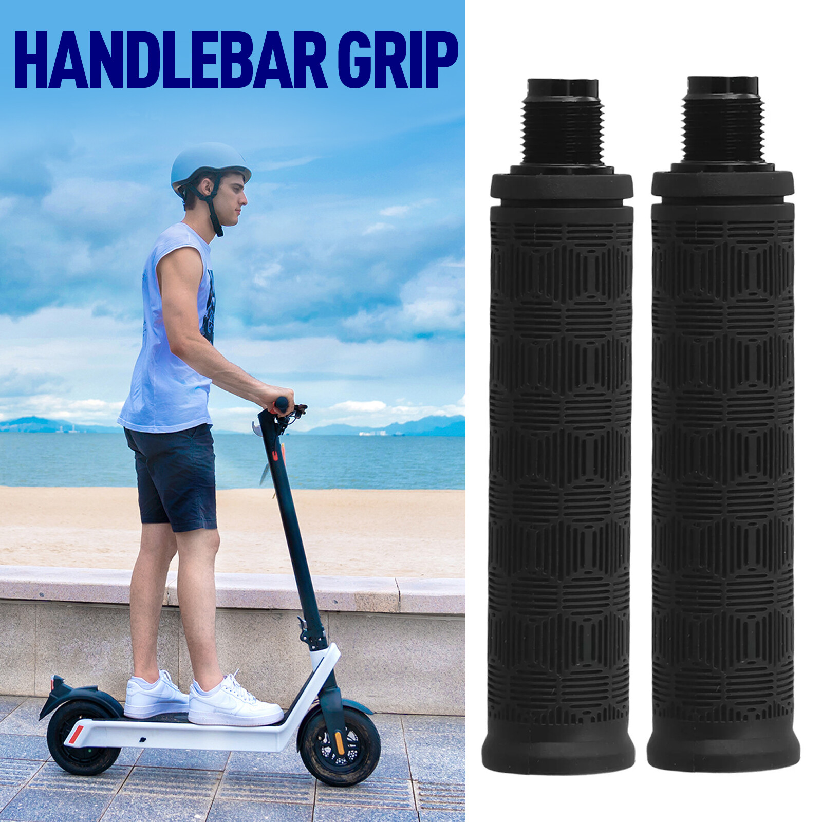 Pair Non Slip Rubber Handlebar Grips For HX X7 X8 X9 Electric Scooter ...