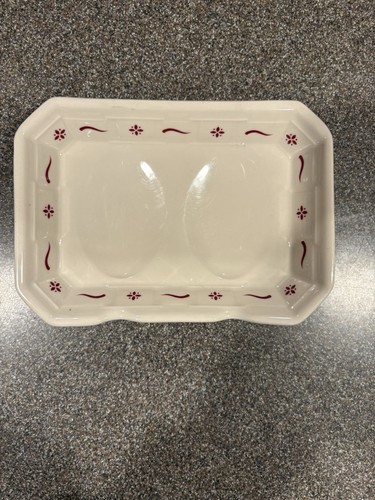 Longaberger Pottery Woven Traditions Red Double Spoon Rest Made In USA ...