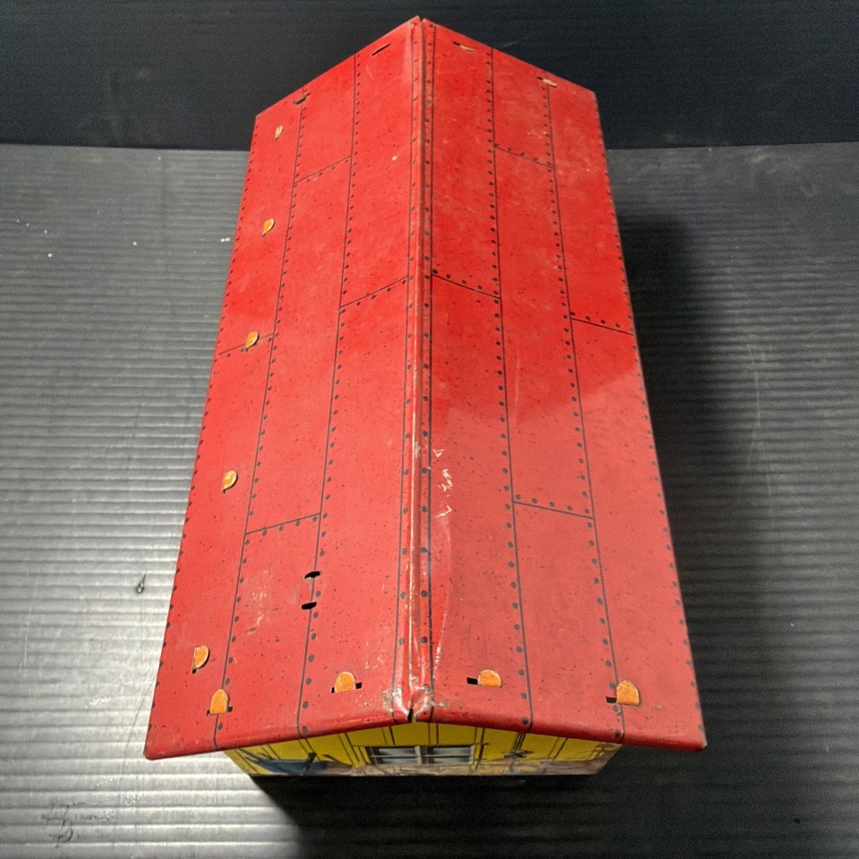 NICE VINTAGE 1950s MARX TIN METAL LUMAR CONSTRUCTION CO BUILDING/SHOP ...