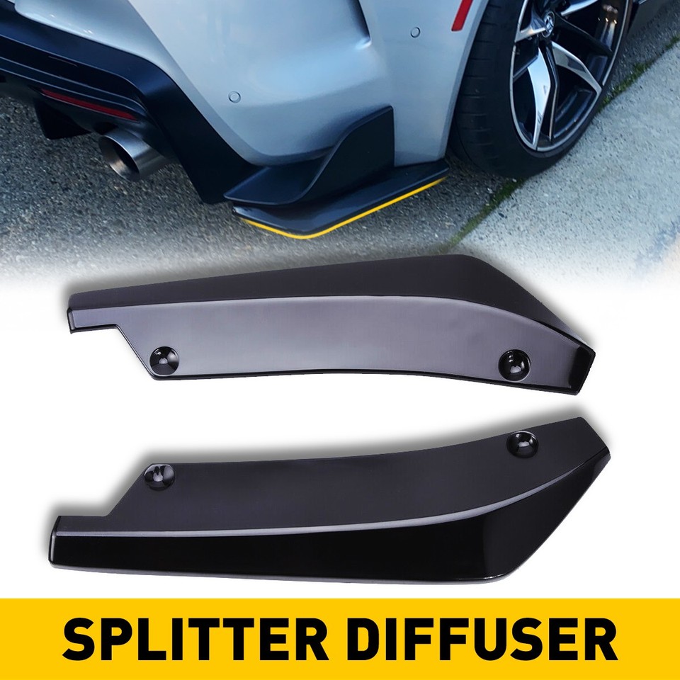 Universal Car Rear Spats Bumper Lip Splitter Diffuser Canard Spoiler ...