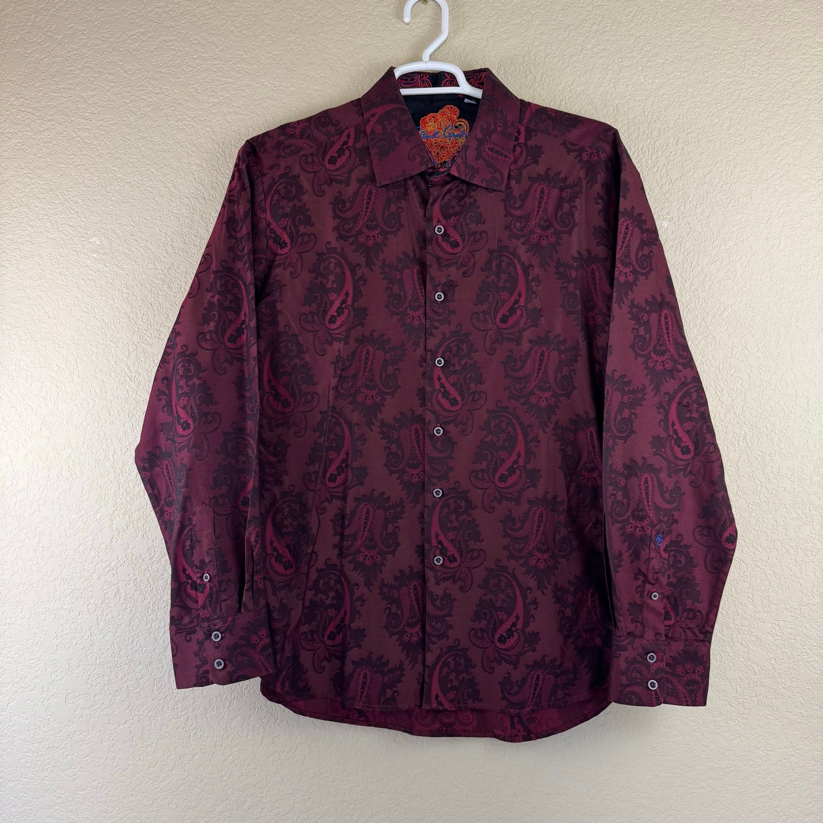 Robert Graham Silk Blend Mens Red Paisley Detail Long… - Gem