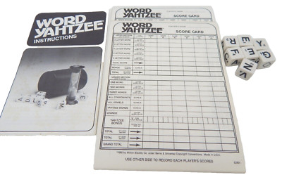 6D Word Yahtzee Instructions Score Pads Dice Game Parts Vintage | eBay