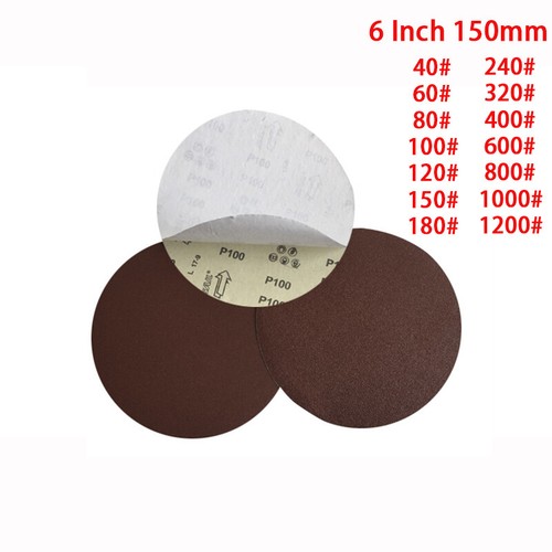 6'' 150mm Self Adhesive Sanding Discs Sticky Backed Sand Paper 40 ...