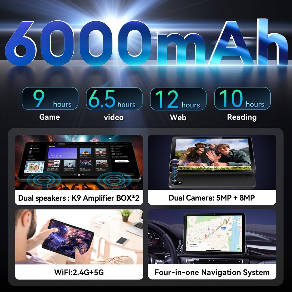 2025 New Android 15 Tablet 10.1 inch WiFi FHD Display Tablets PC 128GB ...