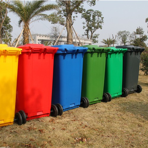 240L Large Wheelie Bin 3 Colors Council Size Outdoor Rubbish Rubber ...