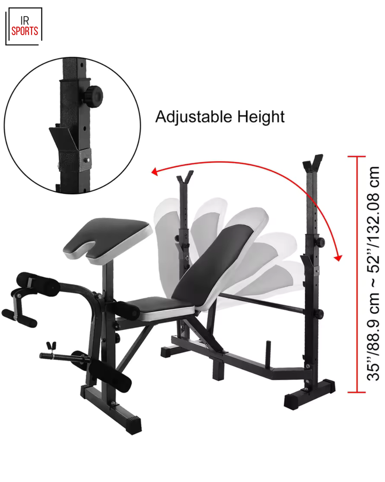 Adjustable Bench Gym Weights 100kg/150KG Set Incline Multi-Functional ...