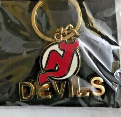New Jersey Devils METAL NHL Hockey Logo Keychain Key Chain Ring Car ...