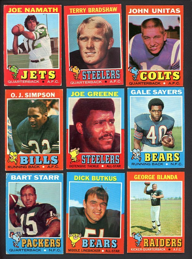 1971 TOPPS FOOTBALL COMPLETE SET EX BRADSHAW UNITAS NAMATH 516751 ...