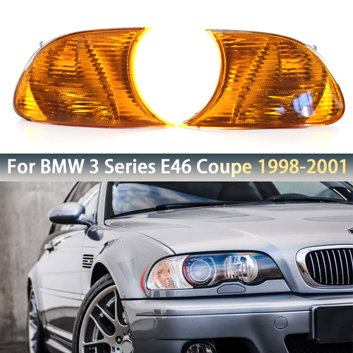 Pair Signal Amber Indicator Corner Side Light For BMW 3 Series E46 ...