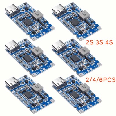 2/4/6Pcs Type-C/Micro USB 2S 3S 4S BMS 18W 2A Li Li-ion Battery ...
