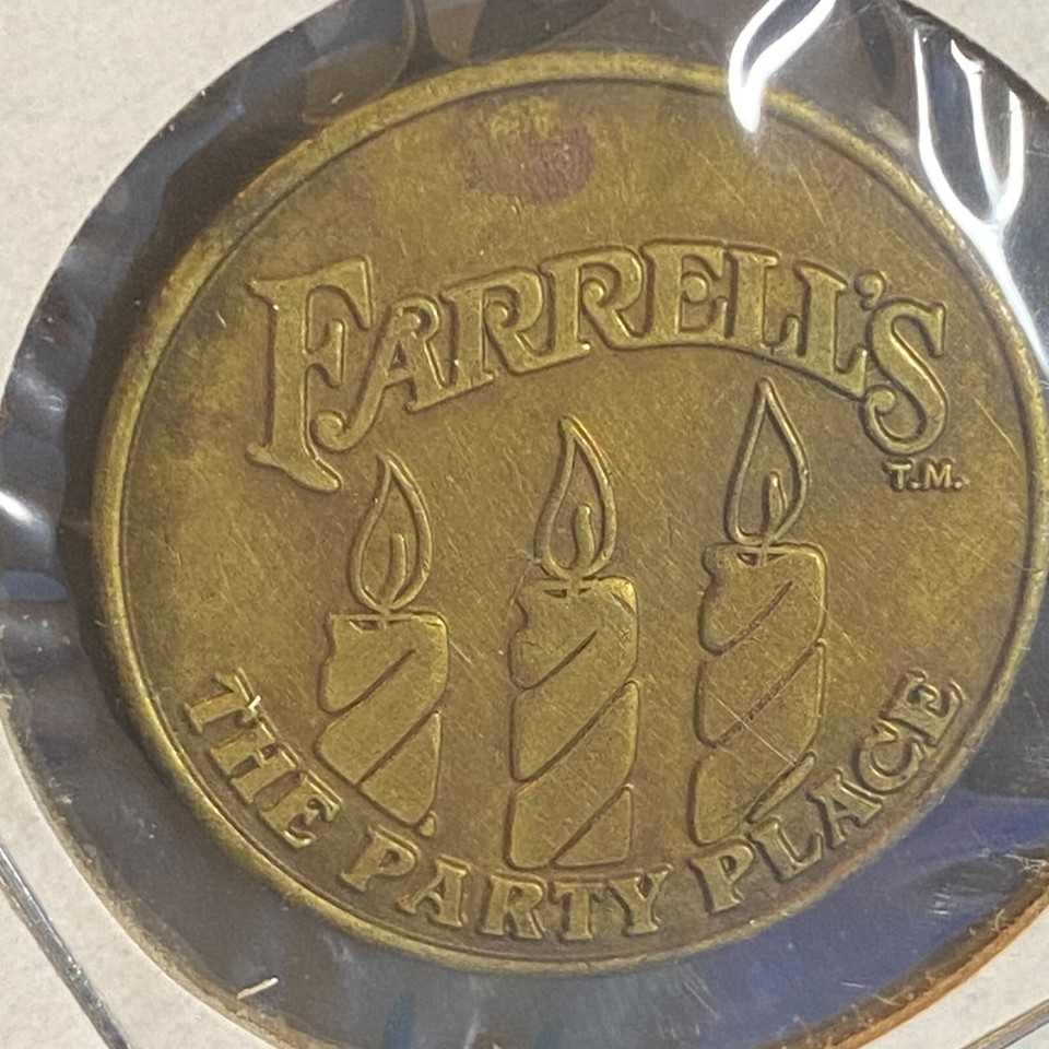 Farrell's "The Party Place" SF, CA Video Game Token Brass c1980's 25mm ...