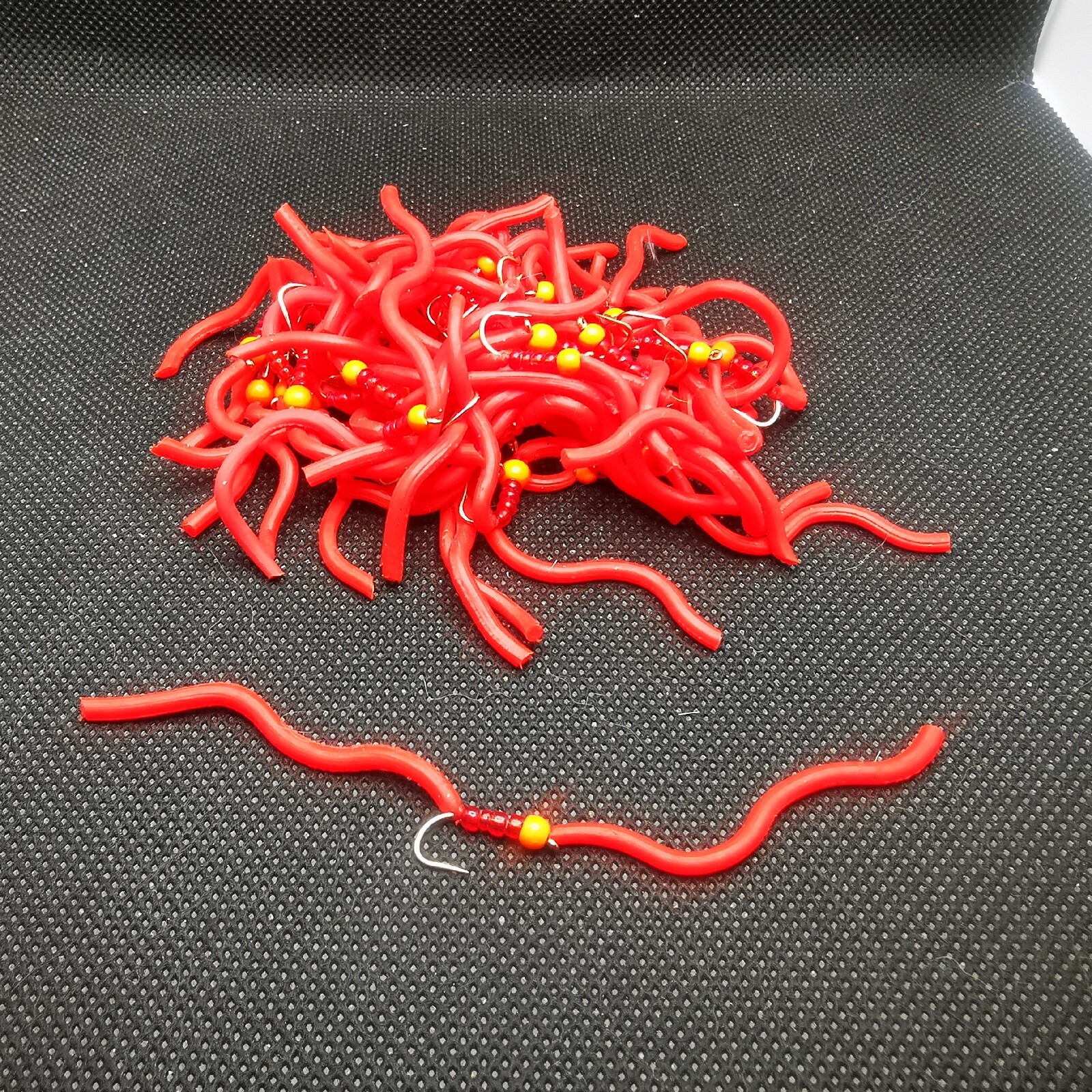 6x Red Apps Squirmy Bloodworm size 10 Bung Trout Fly Fishing | eBay