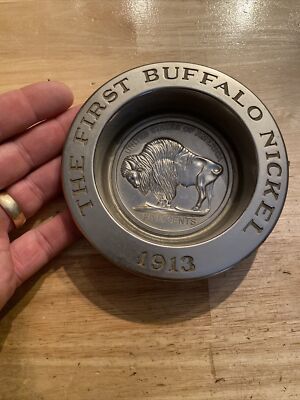 Buffalo Nickel Ashtray METAL Collector Cigar Cigarette Smoker ...