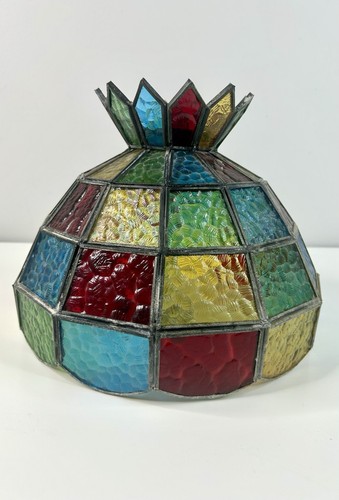 MCM Swag Lamp Stained Glass Hanging Chandelier Tiffany Style, Multi ...