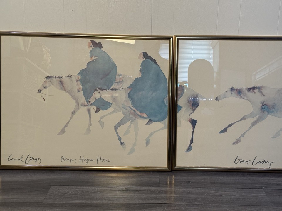 Carol Grigg “Bringing Hejun Home” Native American Art- Vintage- Brass ...