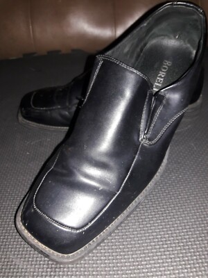 Borelli Broadway Mens US 10.5 M Loafers Black Leather Slip On Shoes ...