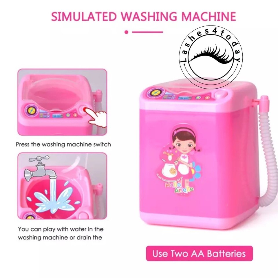 Mini Electric Washing Machine Kid Toy Makeup Brush Sponge Cleaner ...