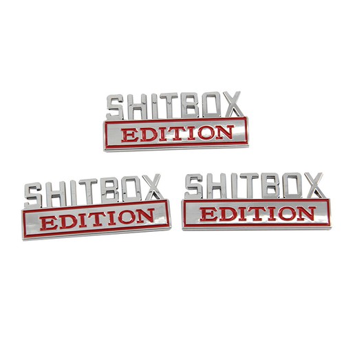 3Pcs SHITBOX EDITION Badge Car Truck Emblems Hood Nameplate Sticker ...