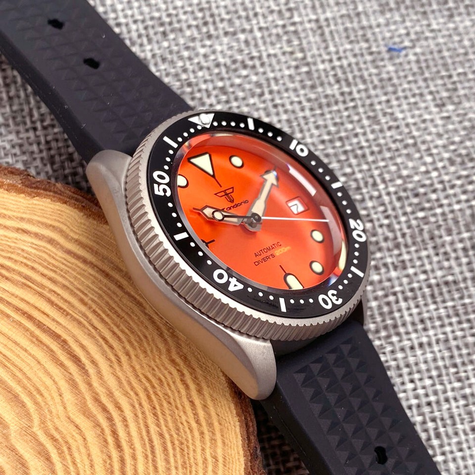 Titanium Case 37mm NH35A Sapphire Luminous 200M Diver Automatic Men ...