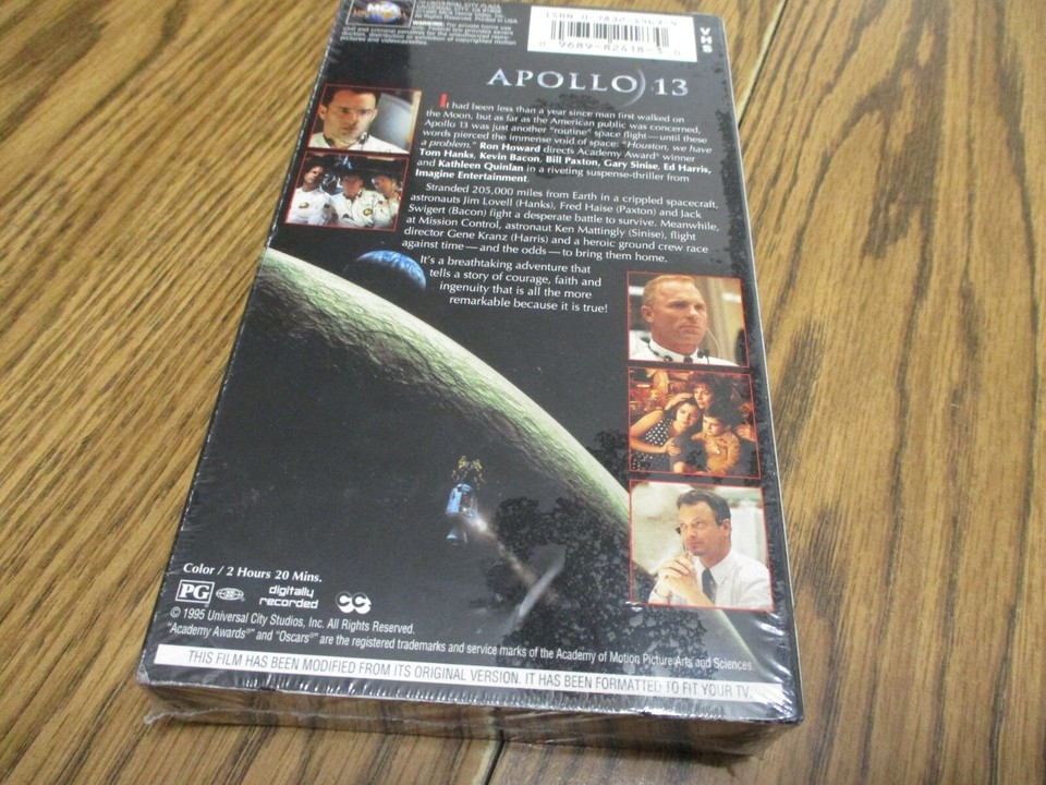 "APOLLO 13"( VHS ) 1995 Tom Hanks, Kevin Bacon, Ed Harris & Ron Howard ...