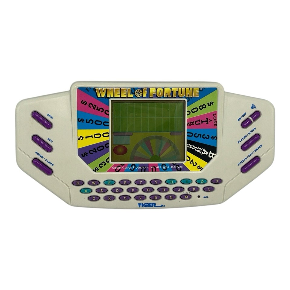 Wheel of Fortune Handheld Electronic Game w/ 3 Cartridges 1995 Tiger ...