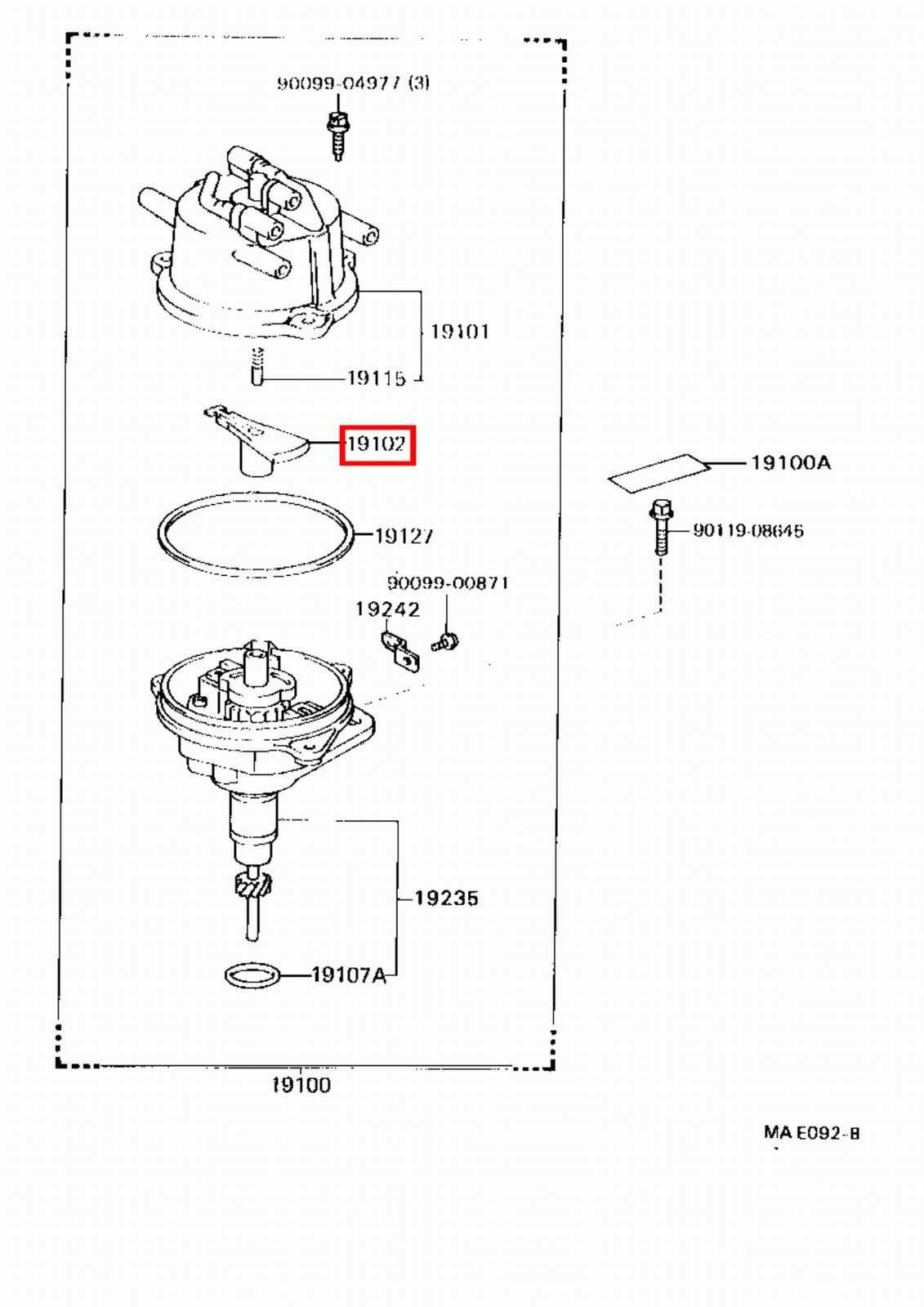 Genuine 4Runner VZN85 VZN66 VZN61 3VZ 3.0 Petrol Distributor Cap Rotor ...
