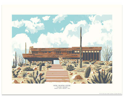 Rose Pauson House Frank Lloyd Wright by Chris Turnham Ltd x/100 Print ...