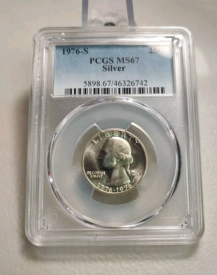 1976 S Silver MS67 Drummer Boy Bicentennial Quarter Gold Toning PCGS ...