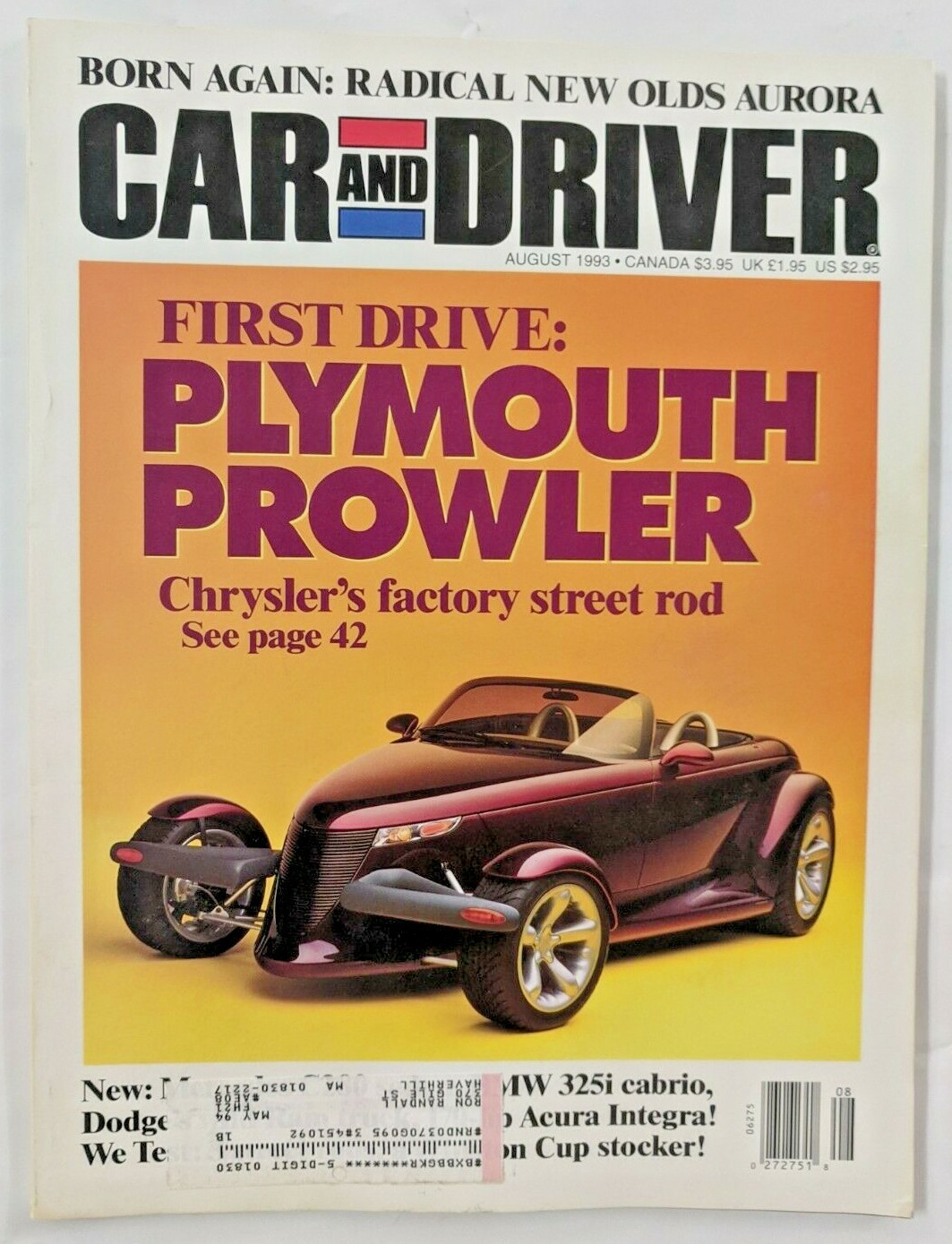 Car And Driver Magazine August 1993 Plymouth Prowler First Drive -M261 ...