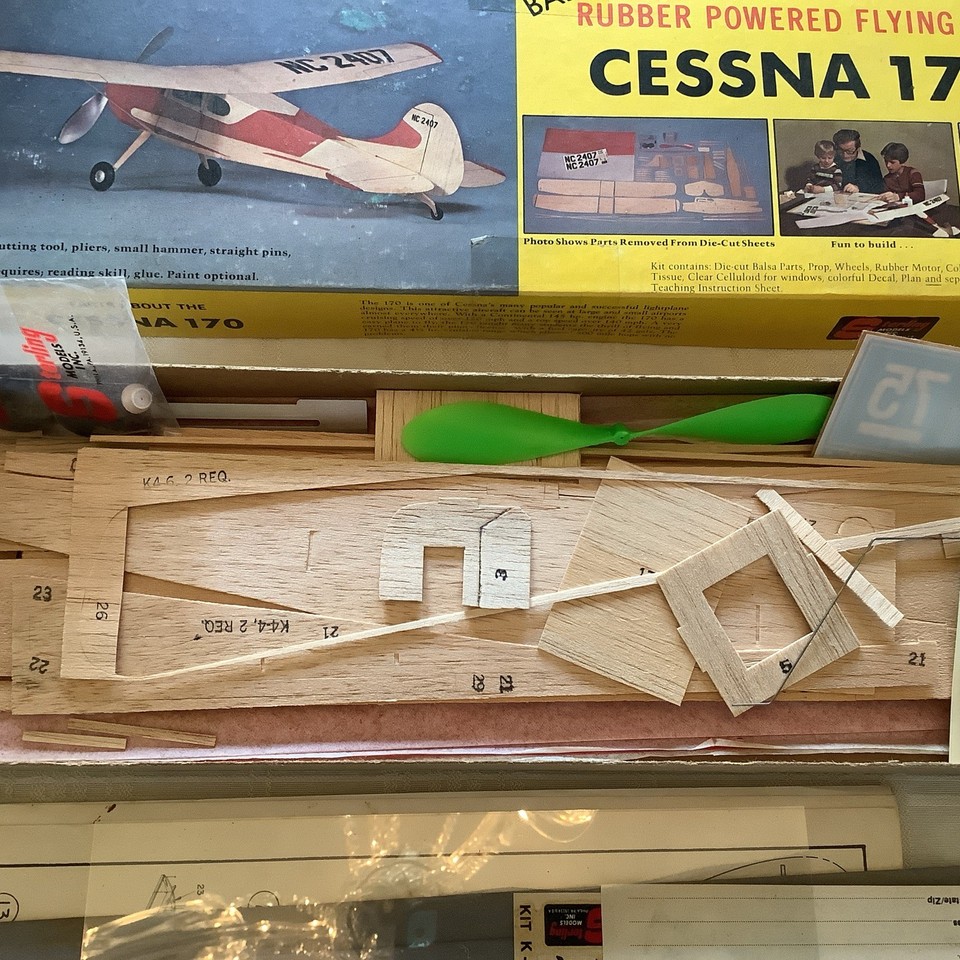Sterling Models Cessna 170 Balsa Kit - 21" Wing Span Flying Model ...
