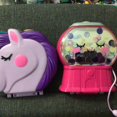 Lot Of 2 Polly Pocket Mini Pocket Horse Stable & Bubble Gum Playset ...
